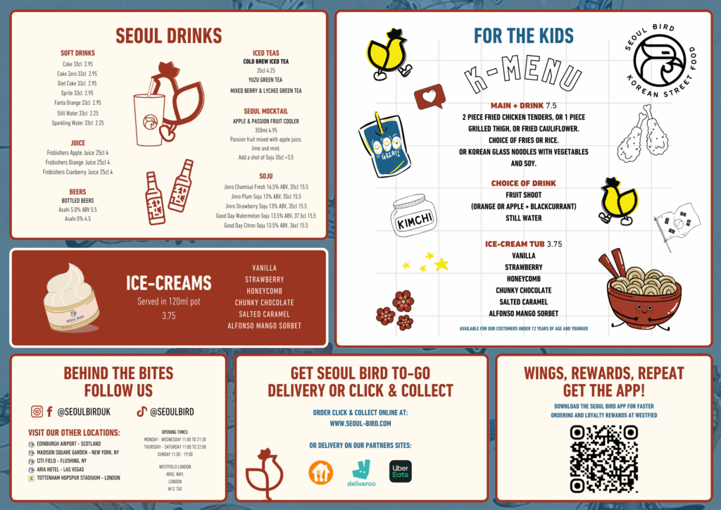 Our Menu - Seoul Bird